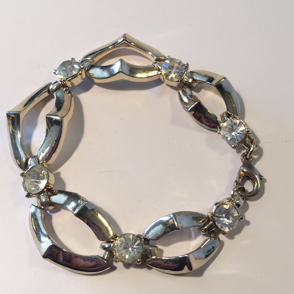 Jewelry | Gold Tone Rhinestone Bracelet | Poshmark